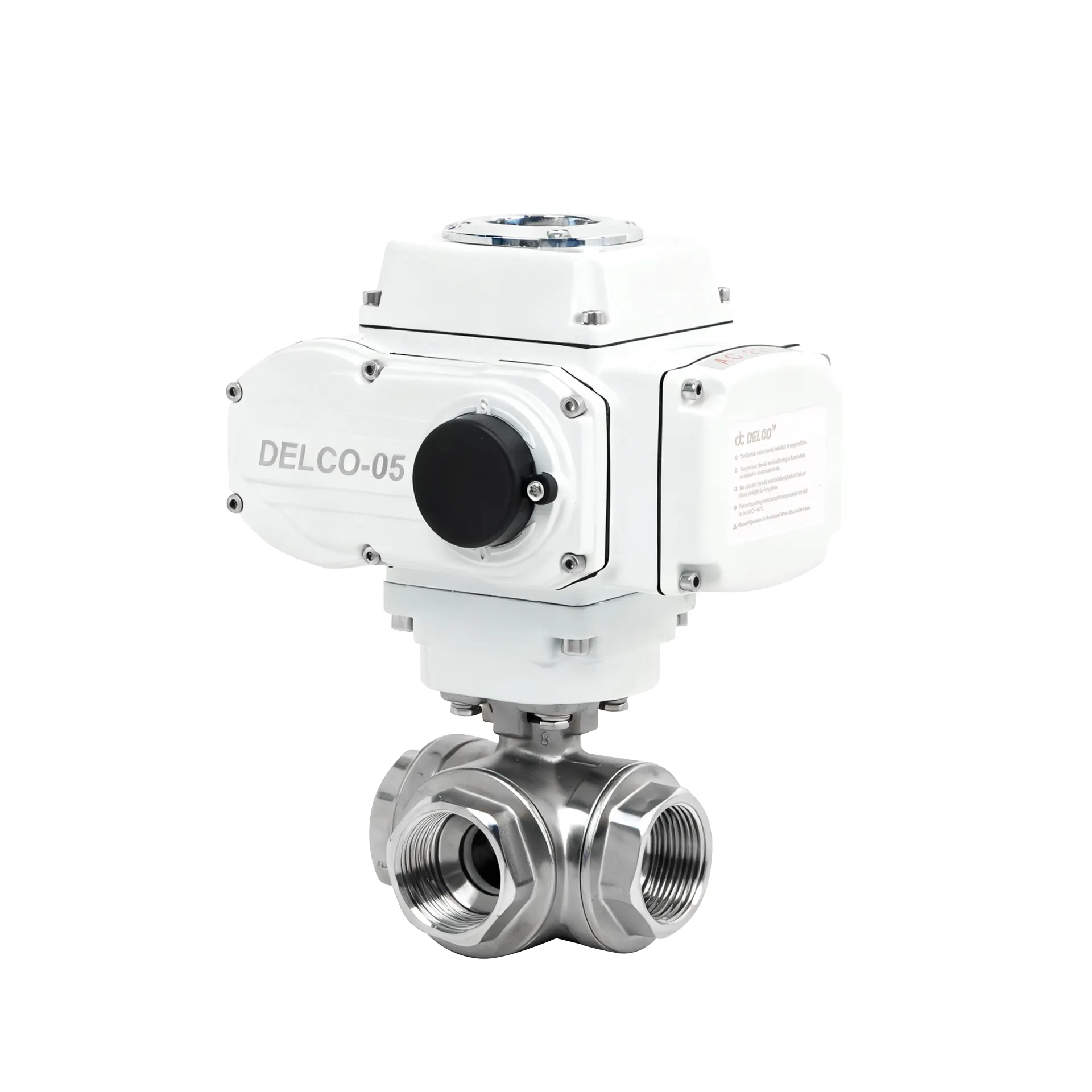 DK55-3T Versatile Electric 3-Way Threaded Ball Valve (L/T Pattern) for ...