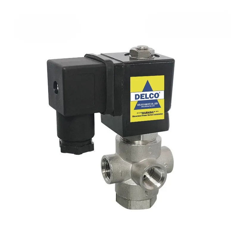SS 3-Way Solenoid Valve DN06-DN08 0-16 Bar | DELCO - DELCO Valve
